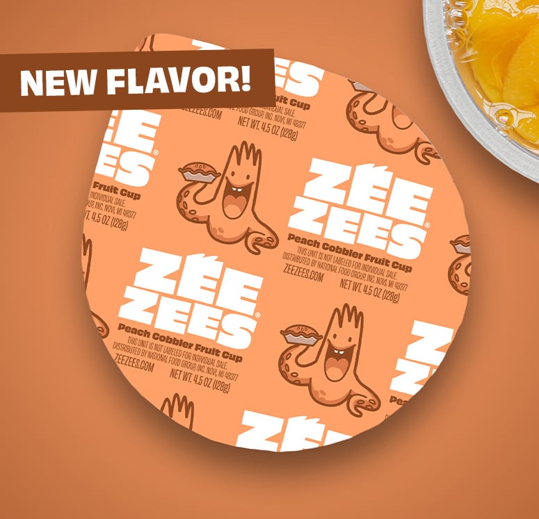 Zee Zees, Fruit Cup, Peaches Cobbler, I/W, 4.5oz